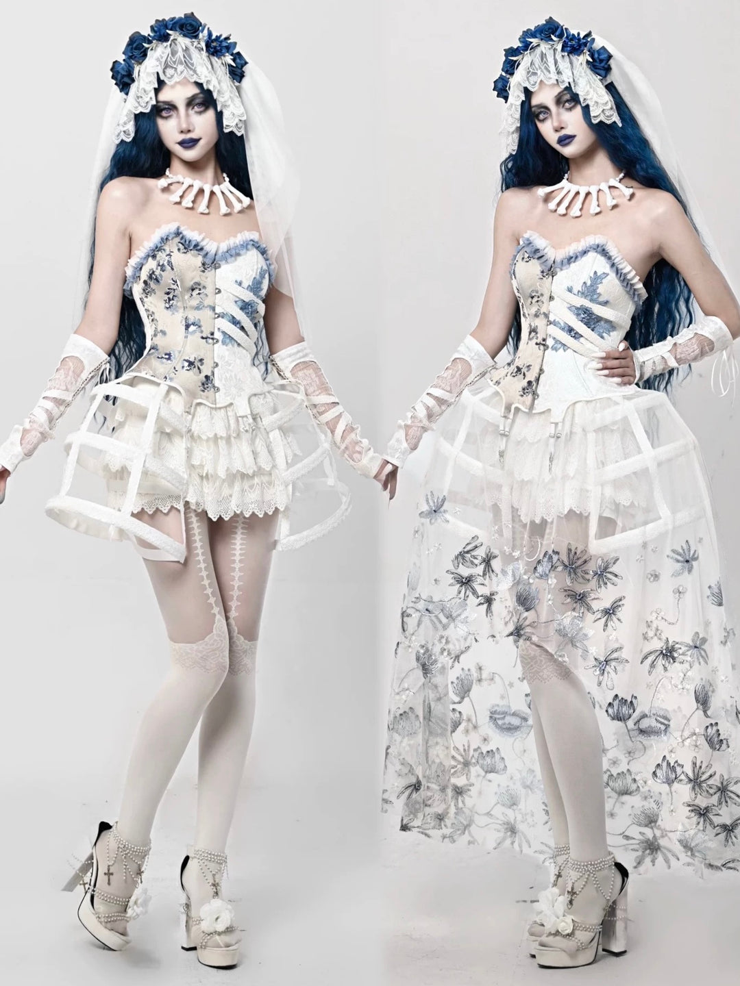 [Blood Supply] Corpse Bride 2024 Halloween Costume Gothic Corset Top ...